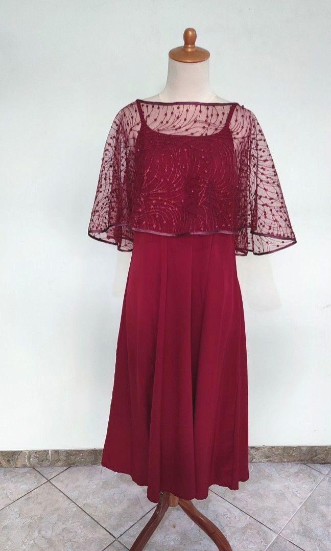 BAJU KONDANGAN / KEBAYA MERAH / DRESS KONDANGAN / DRESS BROKAT / OUTER ...