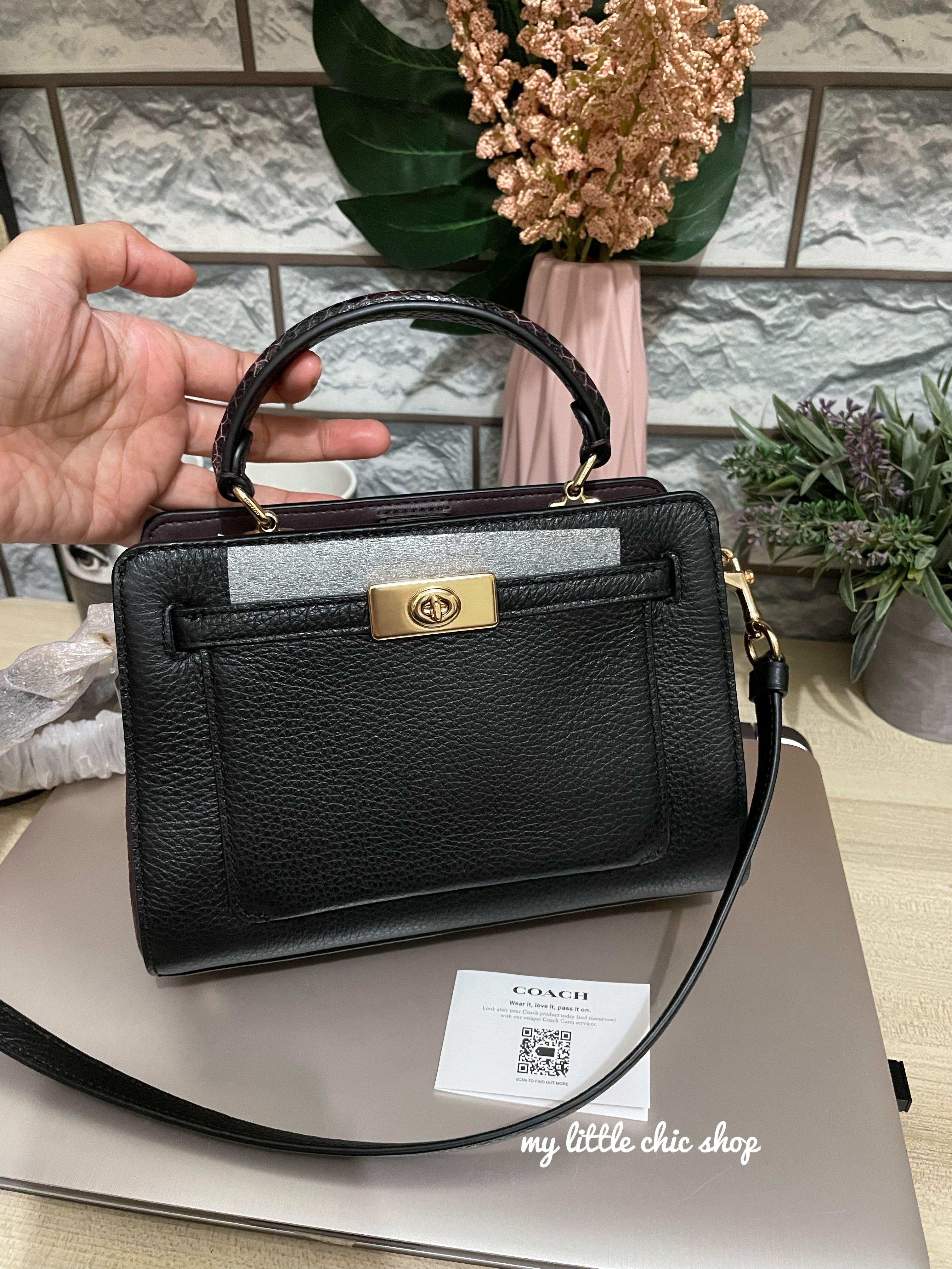 coach mini lane top handle black crossbody, Women's Fashion, Bags ...