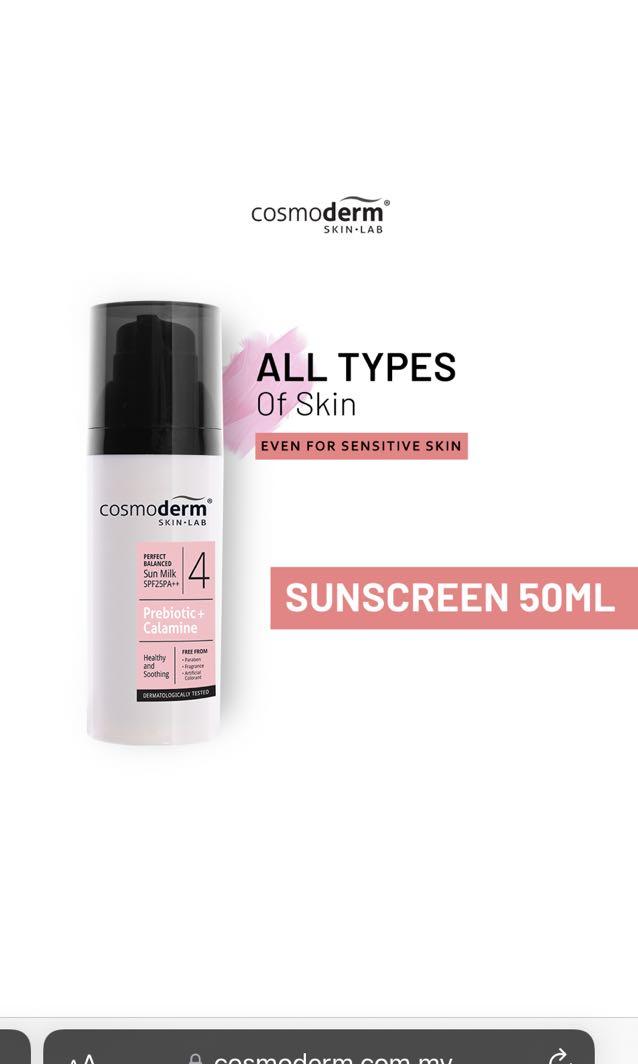 Cosmoderm Perfect Balanced Mineral Sun Milk, Beauty & Personal Care ...