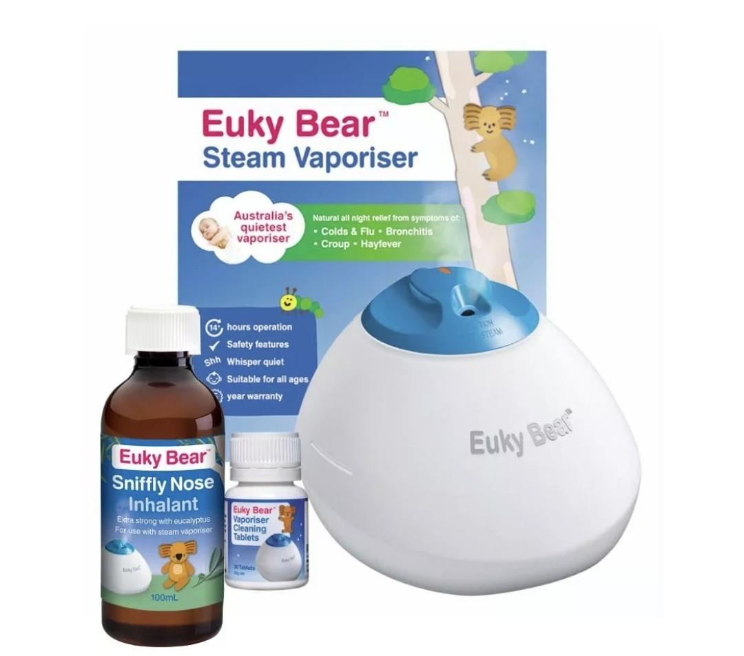 Euky Bear Steam Vaporiser (with liquid eucalyptus & cleaning tablet ...