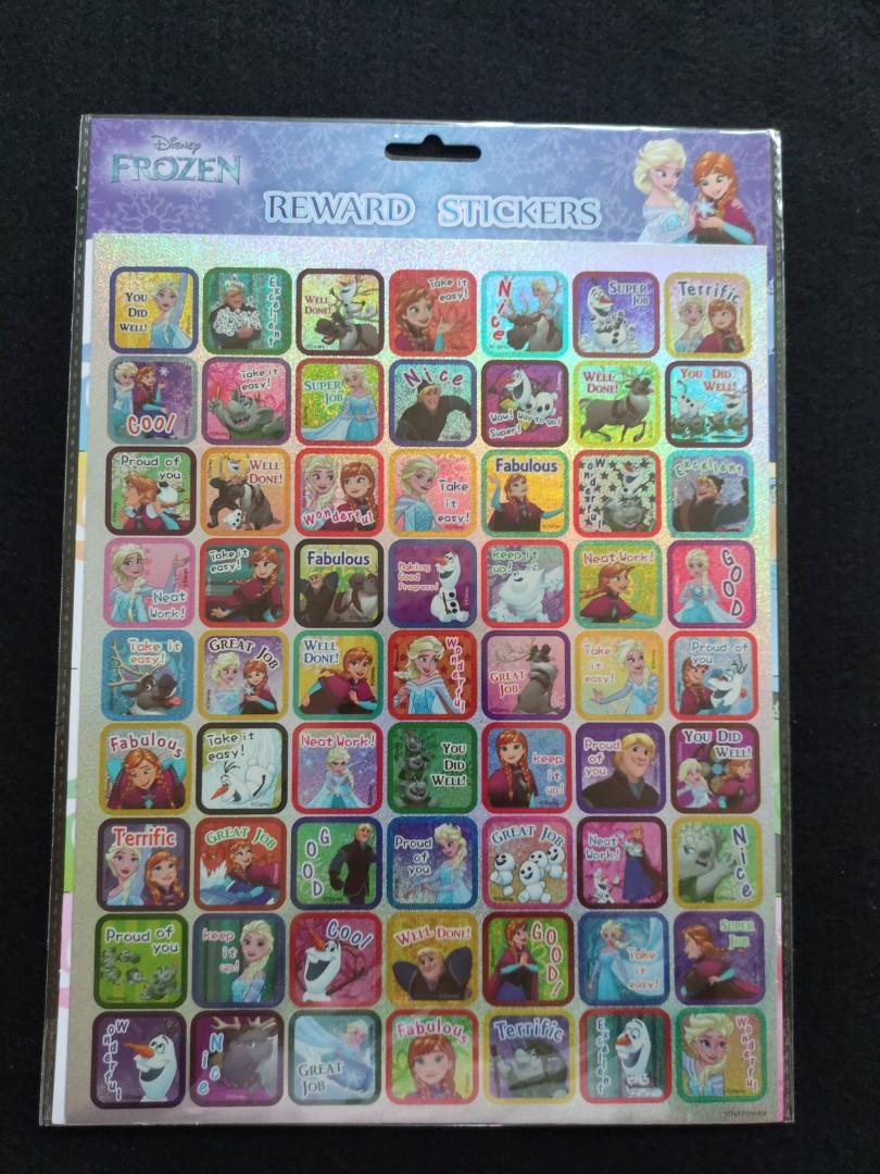 2 sheets Frozen Reward Stickers, Hobbies & Toys, Stationery & Craft ...
