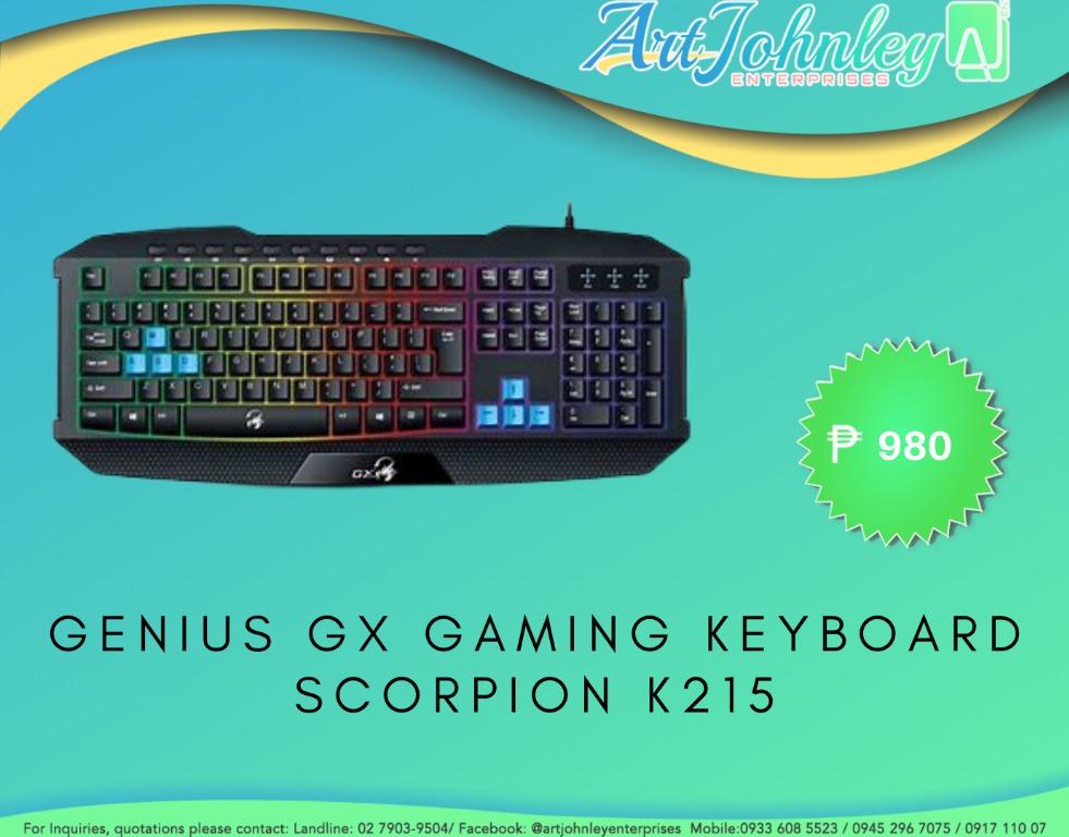 GENIUS GX GAMING KEYBOARD SCORPION K215, Computers & Tech, Parts ...