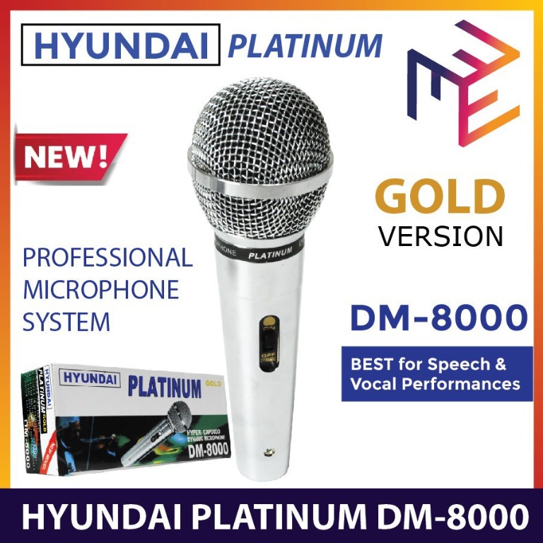 HEAVY DUTY HYUNDAI PLATINUM DM-8000 PROFESSIONAL DYNAMIC MICROPHONE, Audio, Microphones on Carousell