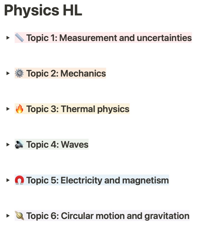 IB Physics SL + HL Notion with key learning points, 興趣及遊戲, 書本 & 文具, 教科書 ...