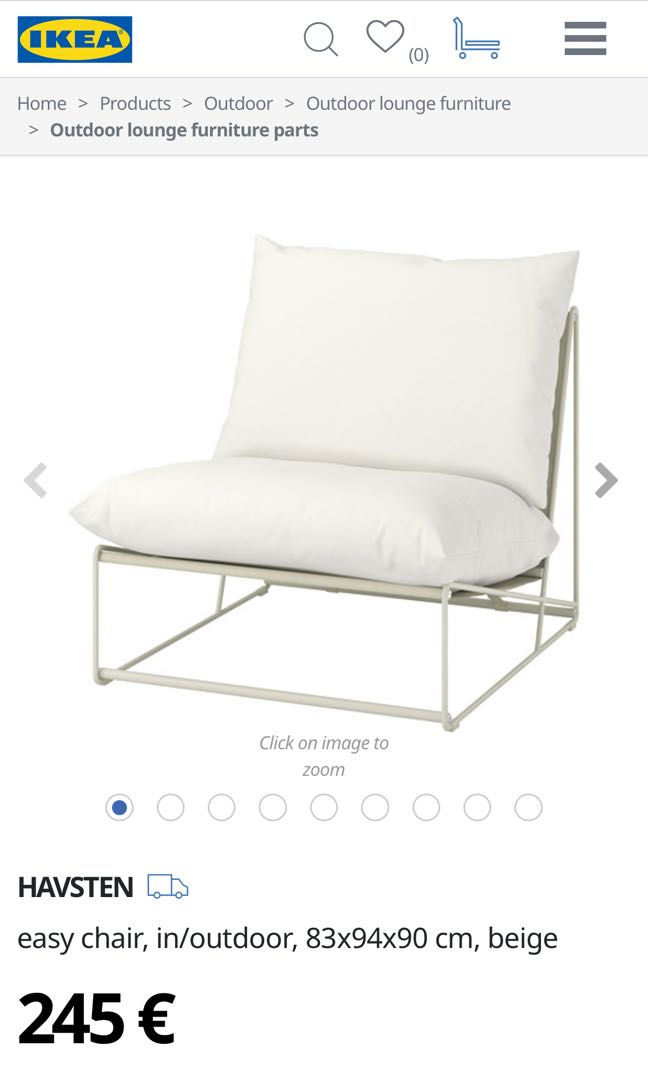 IKEA HAVSTEN Indoor Outdoor chair (white), Furniture & Home Living ...