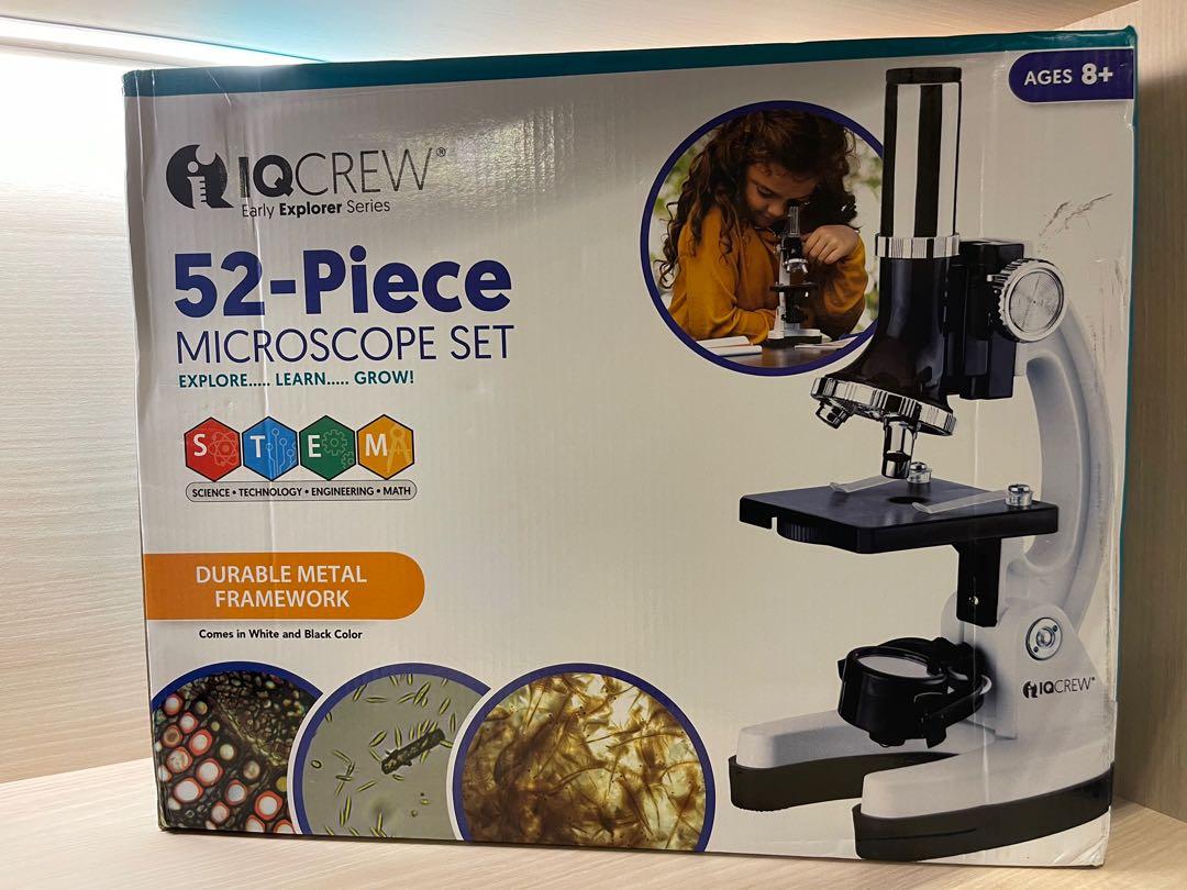 AmScope 120X-1200X 52-pcs Kids Beginner Microscope STEM Kit with Metal ...