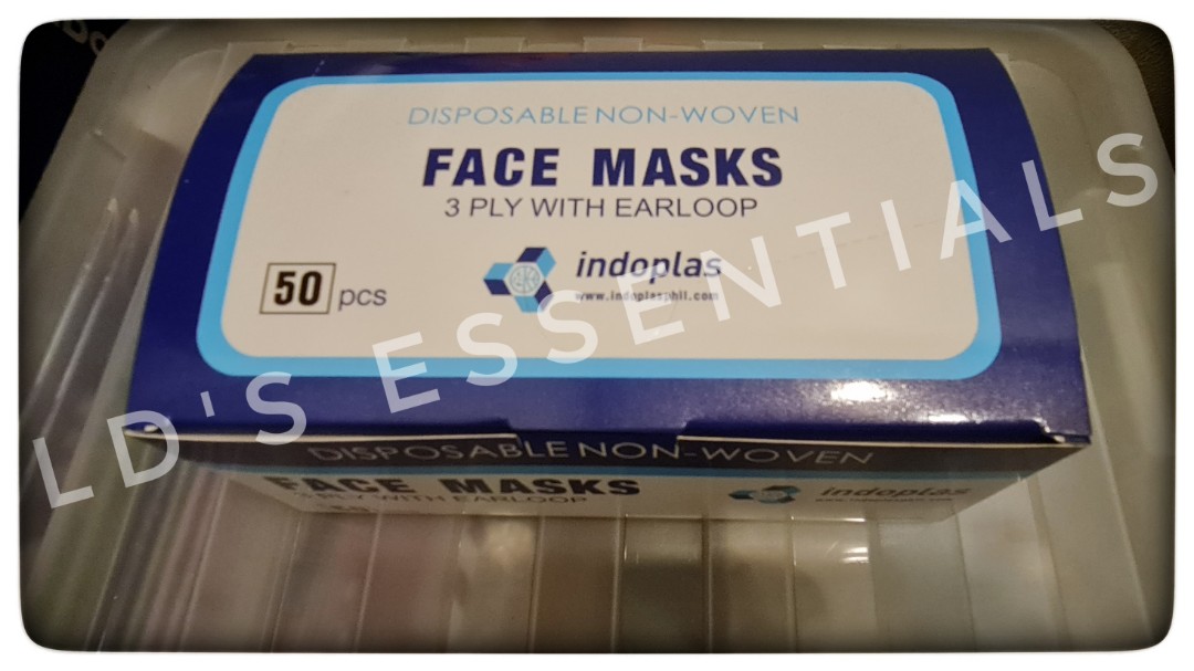 INDOPLAS DISPOSABLE FACE MASK 3-PLY WITH EARLOOP, Health & Nutrition ...