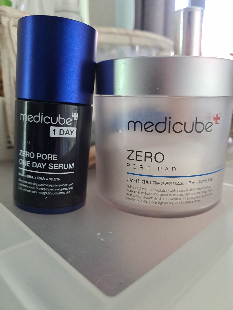 Medicube zero pore pad & zero pore one day serum, Beauty & Personal ...