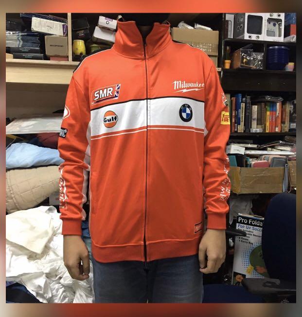 Milwaukee Jacket red orange / racing jacket, Men's Fashion, Coats ...