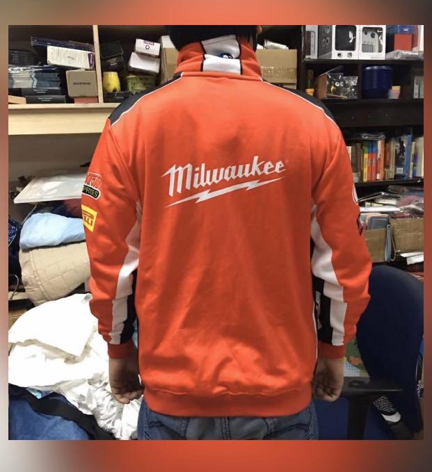 Milwaukee Jacket red orange / racing jacket, Men's Fashion, Coats ...