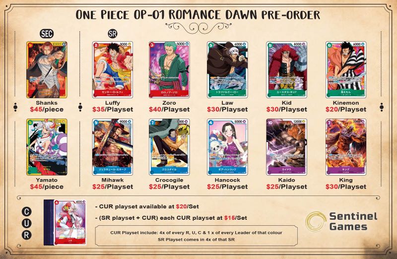 One Piece TCG OP-01 Romance Dawn Playset Preorder, Hobbies & Toys, Toys ...