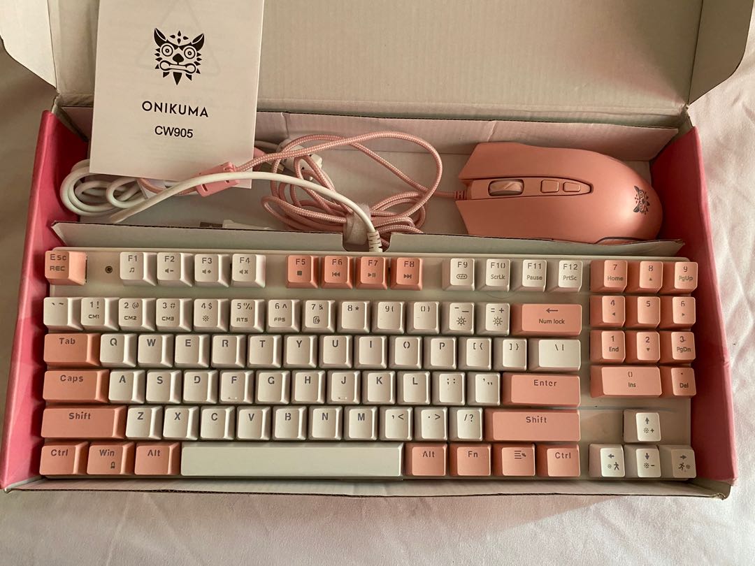Onikuma G26 Mechanical Gaming Keyboard And Mouse Light Pink Edition ...