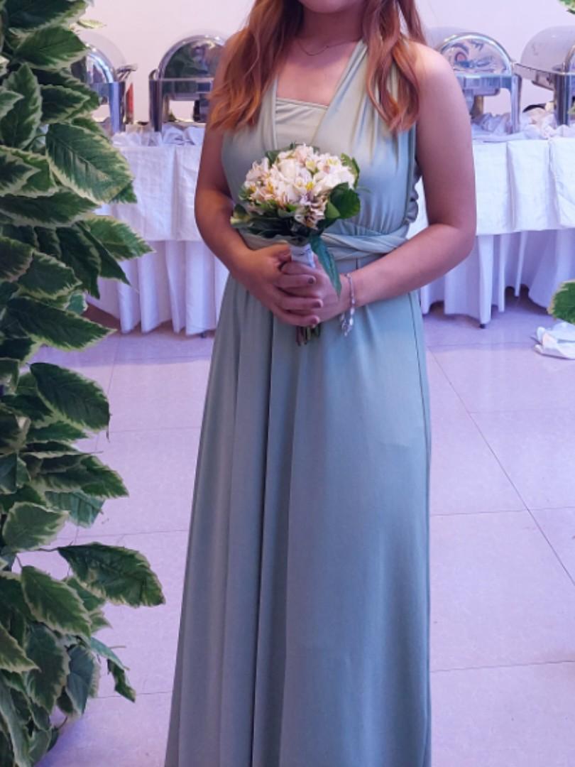 Infinity dress - sage green and red available, Women's Fashion, Dresses & Sets, Dresses on Carousell