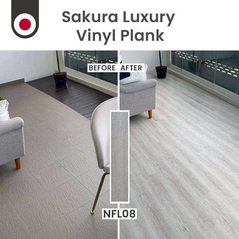 Sakura PVC Vinyl Floor Panel / Balcony Floor /Wood Flooring / Wood ...