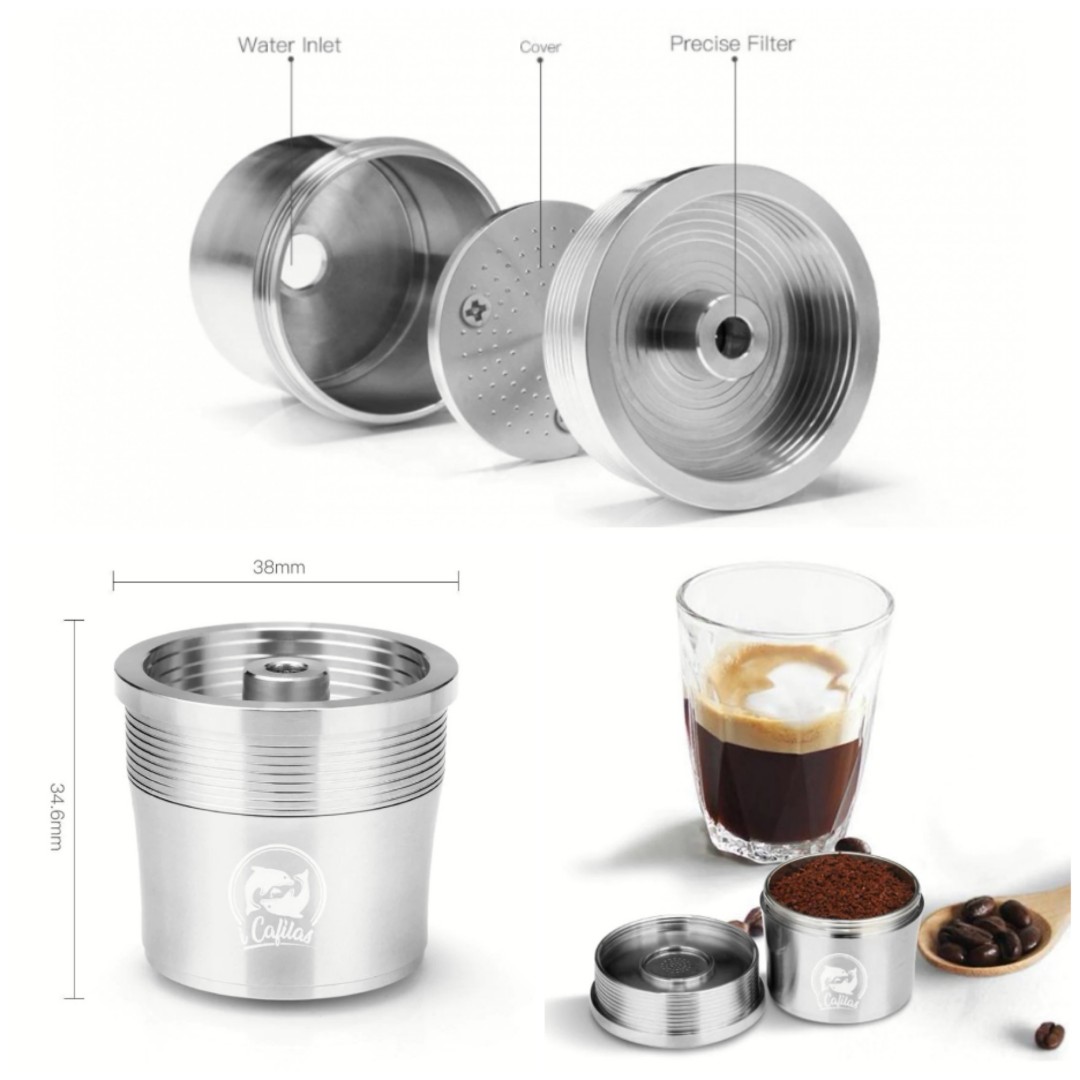 Stainless steel reusable capsule for Illy coffee machine - Carousell