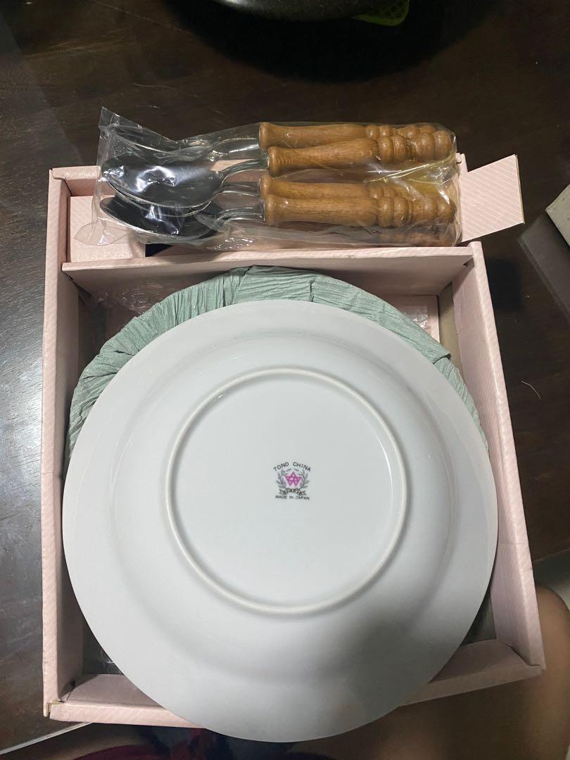 tono japan 5 pcs 8 inches plate with 5 pcs spoon, Furniture & Home ...