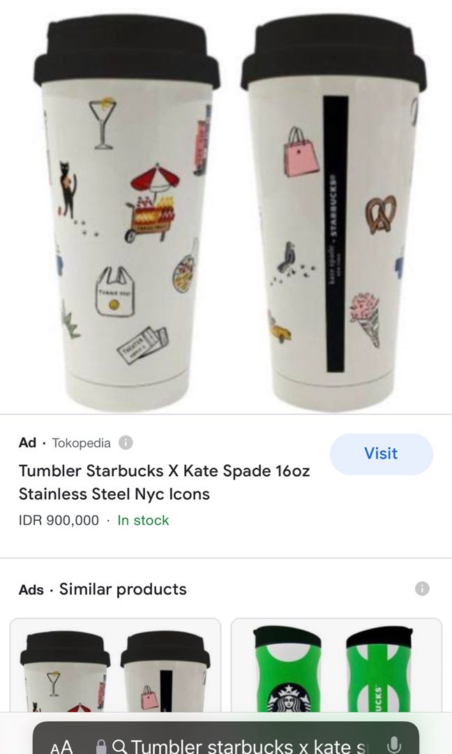 Tumblr starbucks x kate spade, Kitchen & Appliances di Carousell