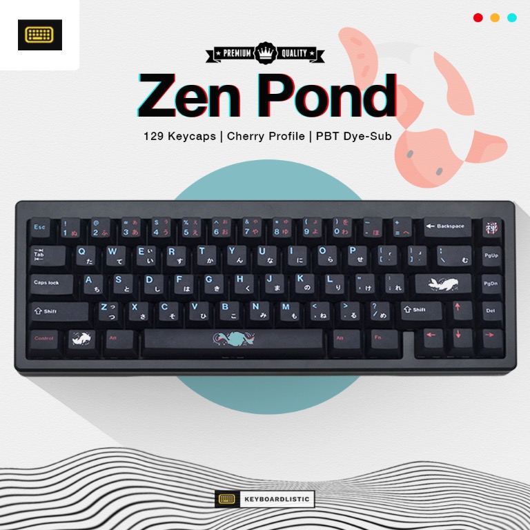 [𝐅𝐑𝐄𝐄 𝐒𝐇𝐈𝐏𝐏𝐈𝐍𝐆] Zen Pond Keycaps | Cherry Profile | PBT Dye-Sub | Royal ...