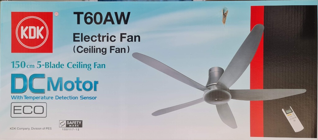 Brand New KDK Ceiling Fan T60AW, Furniture & Home Living, Lighting ...
