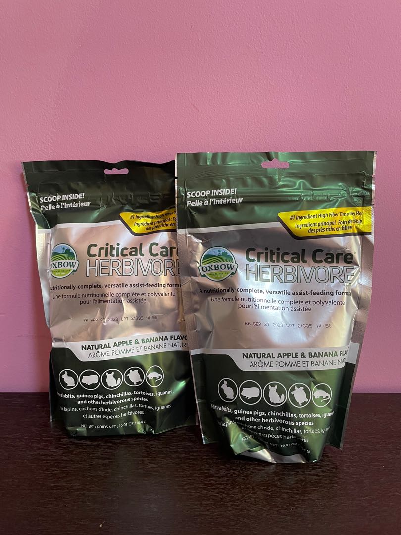 BRAND NEW Oxbow critical care apple banana flavour, Pet Supplies, Pet ...