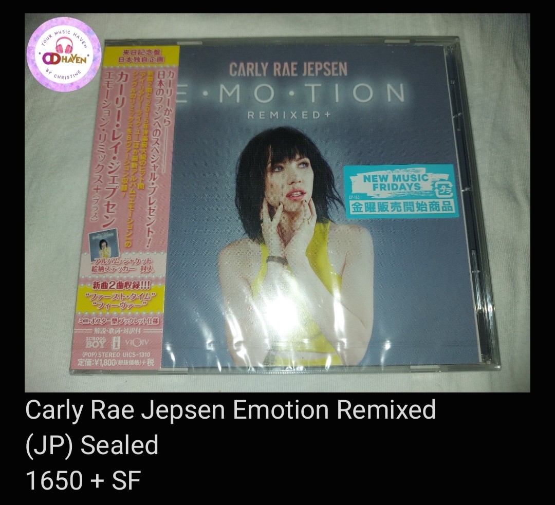 Carly Rae Jepsen Emotion Remixed CD (sealed), Hobbies & Toys, Music ...