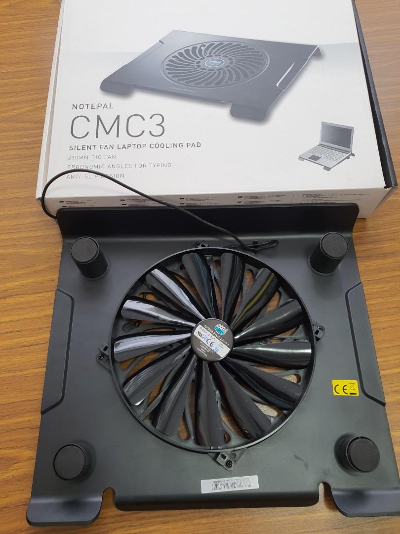 CoolerMaster CMC3 Silent Fan Laptop Cooling Pad (Used), Computers ...