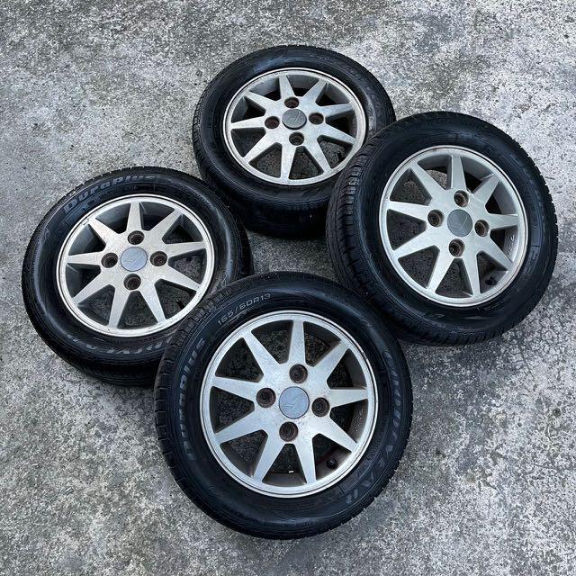 Daihatsu 13 inch sport rim Kancil tyre 70%, Auto Accessories on Carousell