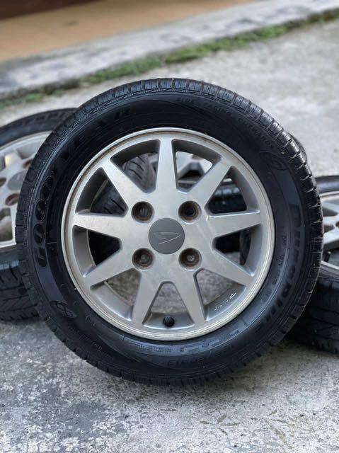 Daihatsu 13 inch sport rim Kancil tyre 70%, Auto Accessories on Carousell
