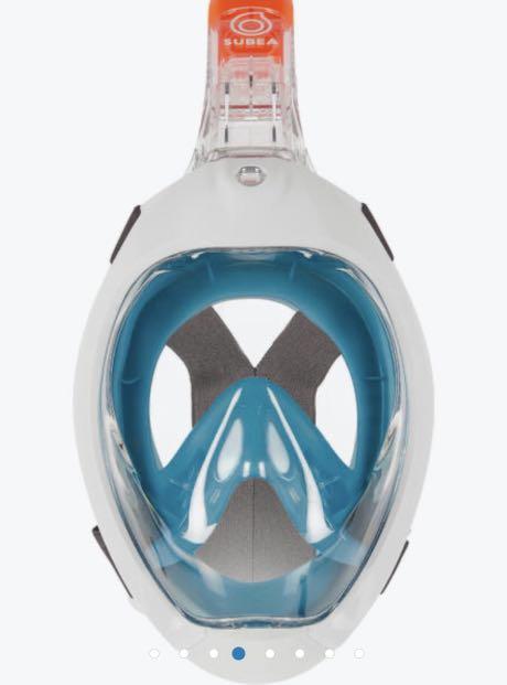 Decathlon Subsea Adult's Easybreath Surface Mask - 500 Blue, Sports ...