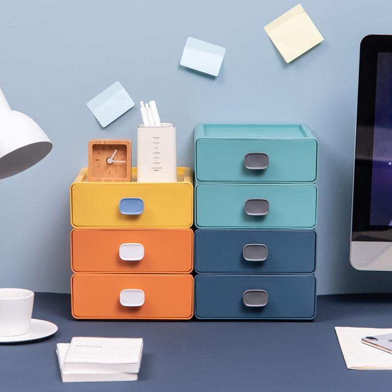 Drawer Type Office Desk Organizer color desk storage box Desk Storage ...
