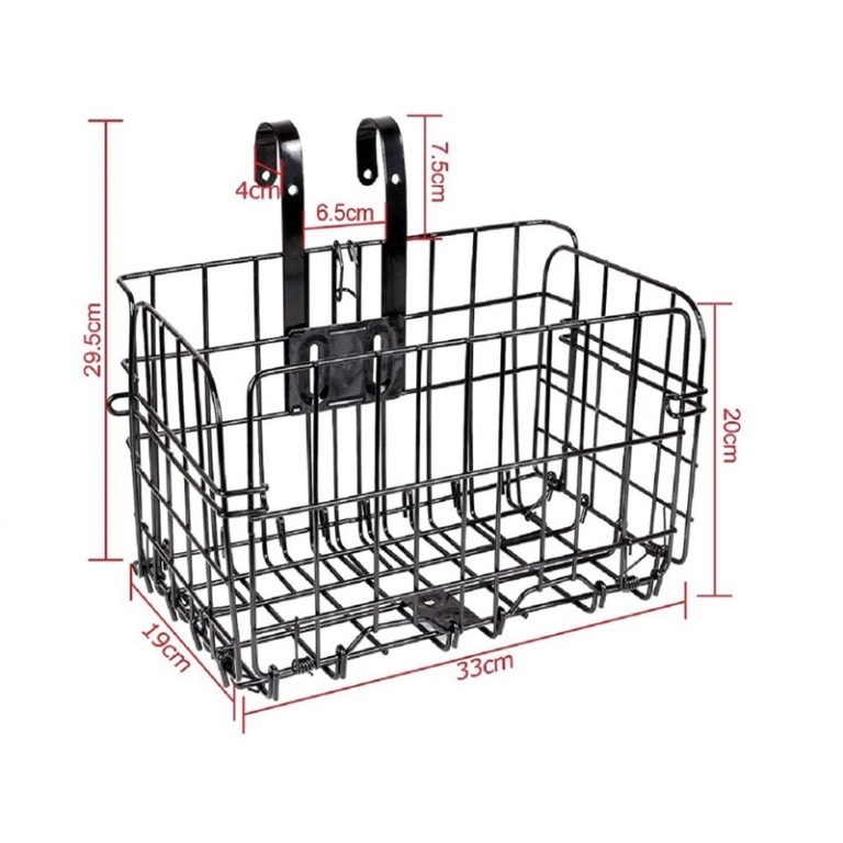 Front Rear Bike Mount Folding Basket Rust Proof Wire Mesh Bicycle ...