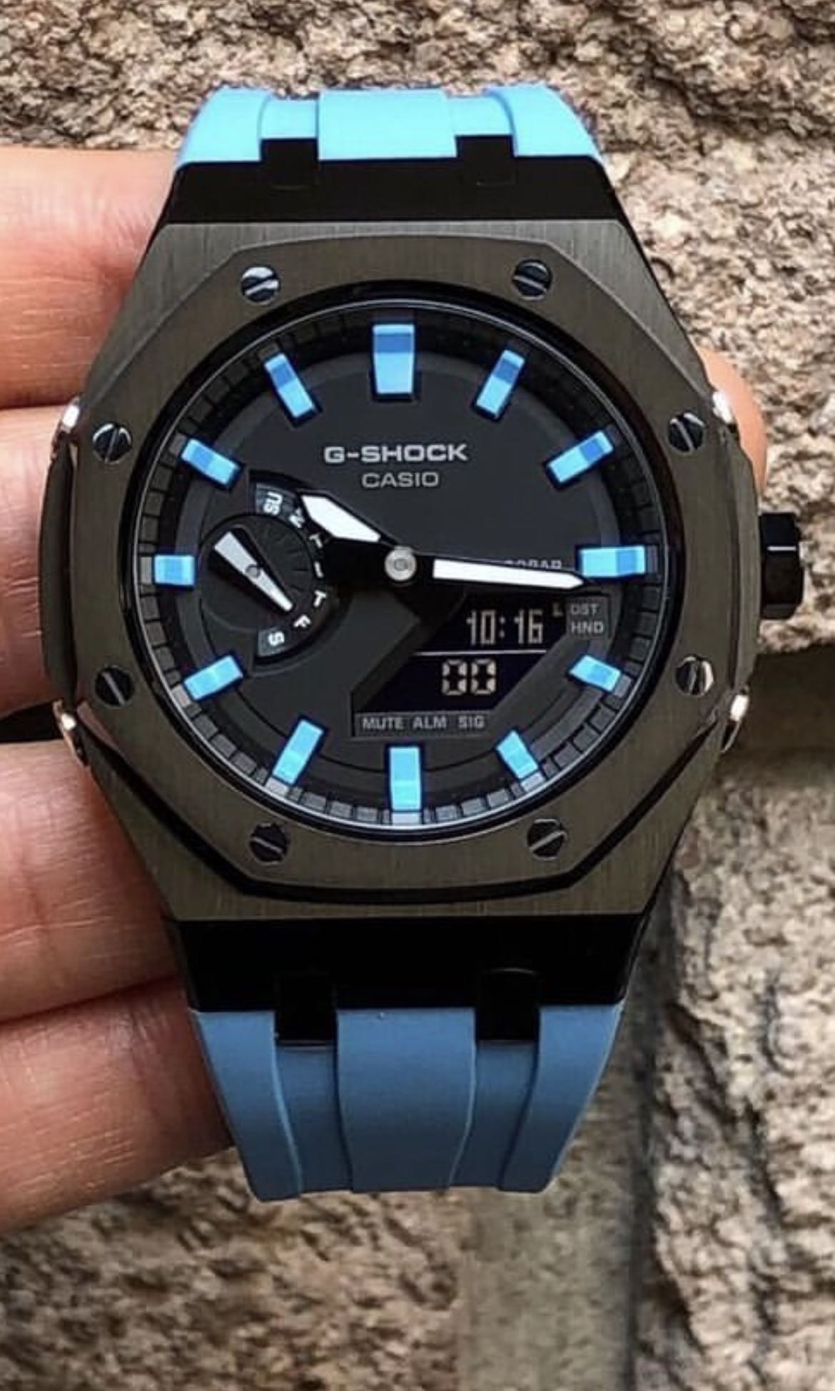 G- Shock Casio ga2100 ga2110 custom blue marine black mod bundel, Men's ...