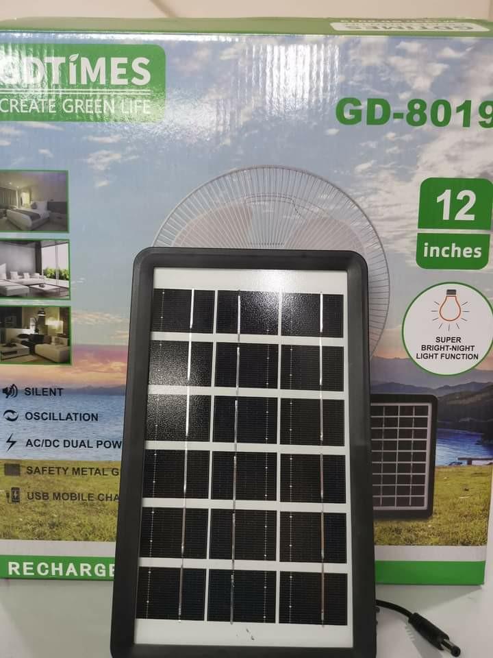 Gd:8019 Gdtimes solar deskfan, Furniture & Home Living, Lighting & Fans ...