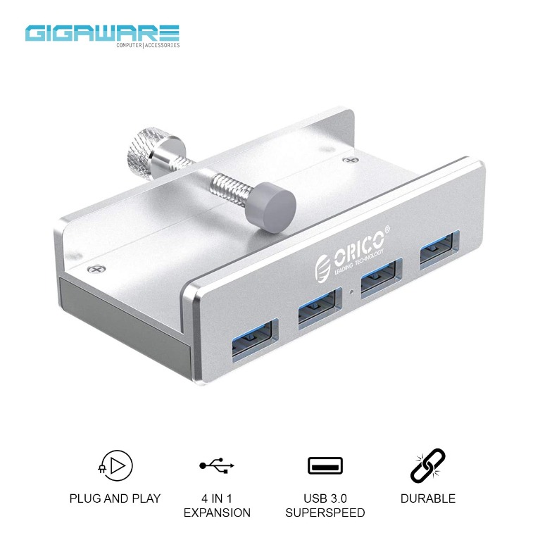 Gigaware Orico MH4PU 4 Port USB 3.0 Hub Desktop Clip-Type Hub with ...