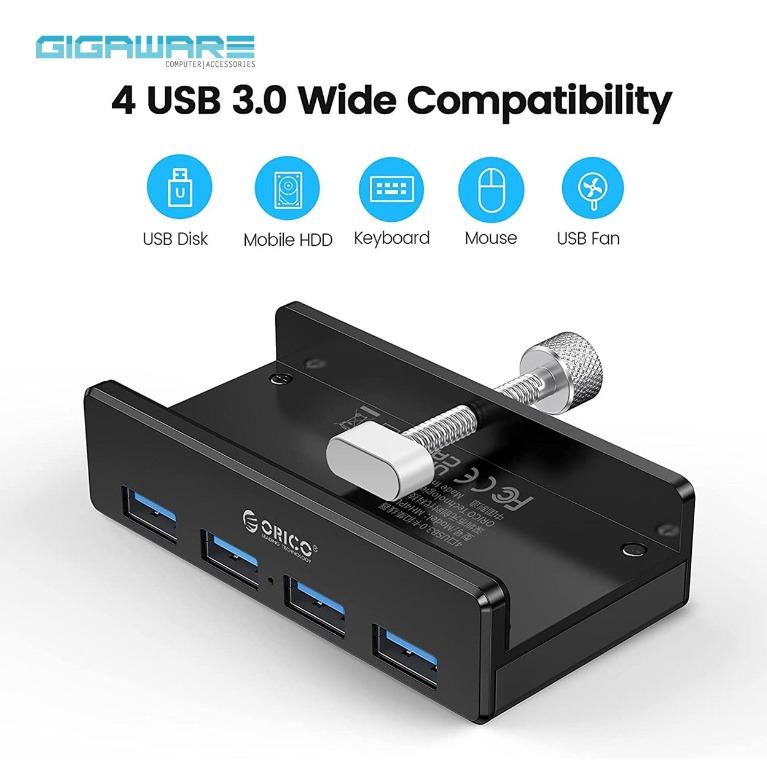 Gigaware Orico MH4PU 4 Port USB 3.0 Hub Desktop Clip-Type Hub with ...