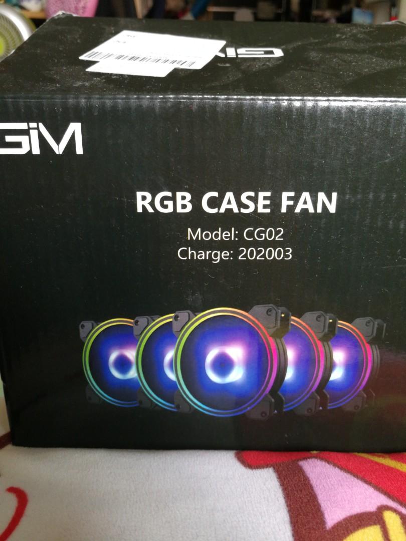 GIM RGB Case Fan 5 pack 120mm w remote, Computers & Tech, Parts ...