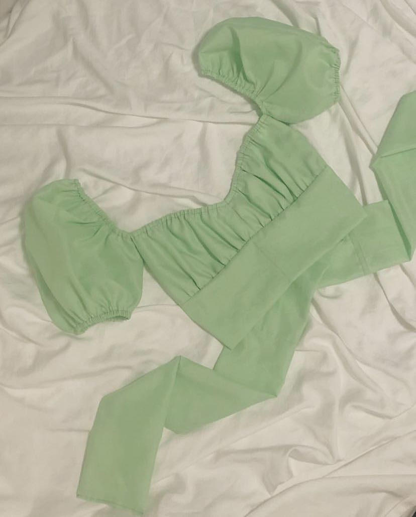 Green Linen Backless Crop Top Womens Fashion Tops Blouses On Carousell