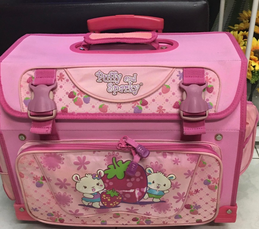 Hawk Puffy and Sparky Pink Large Trolley Bag, Babies & Kids, Going Out ...