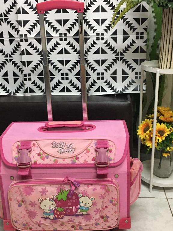 Hawk Puffy and Sparky Pink Large Trolley Bag, Babies & Kids, Going Out ...
