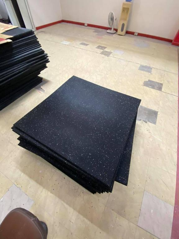 High Density pure rubber mat 1m x 1m x15mm straight cut, Health ...