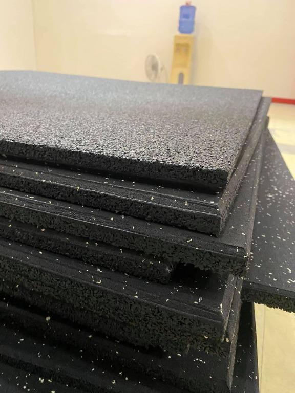 High Density pure rubber mat 1m x 1m x15mm straight cut, Health ...