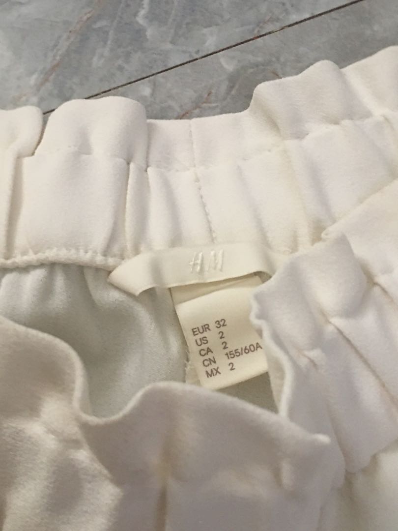h&m white square pants, Women's Fashion, Bottoms, Other Bottoms on ...