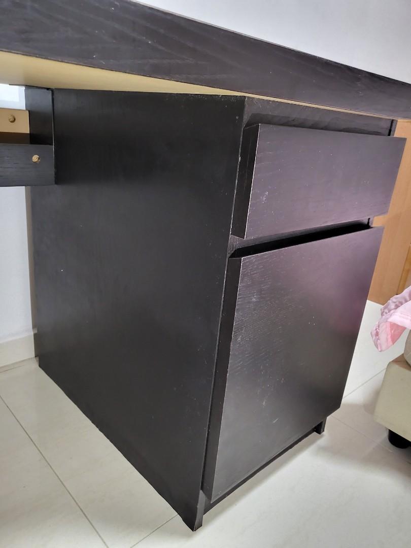 Ikea alam black study table desk, Furniture & Home Living, Furniture ...