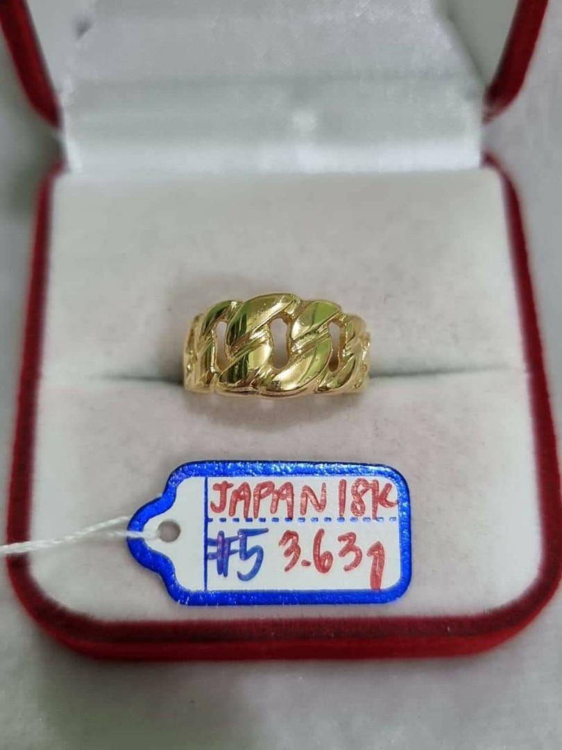 Japan 18k Gold Ring, Women's Fashion, Jewelry & Organizers, Rings on ...