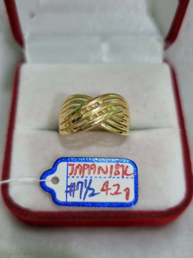 Japan 18k Gold rings, Women's Fashion, Jewelry & Organizers, Rings on ...