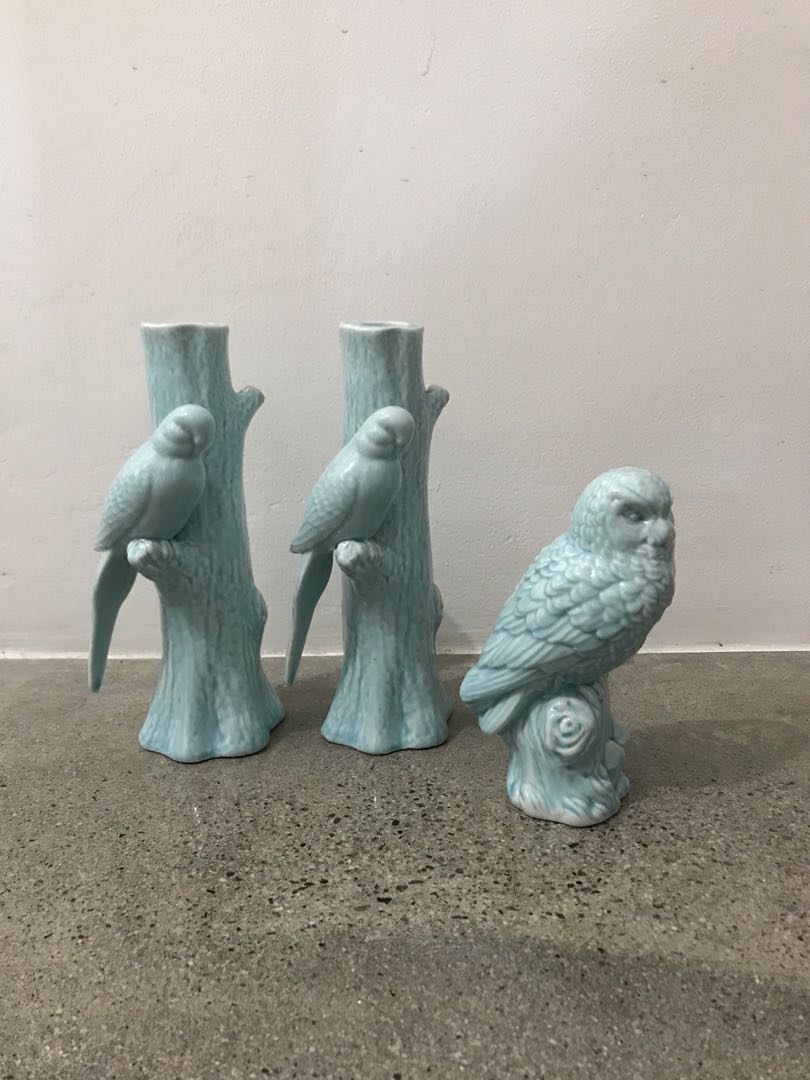 Kassa Porcelain Birds Set 2, Furniture & Home Living, Home Decor, Other ...