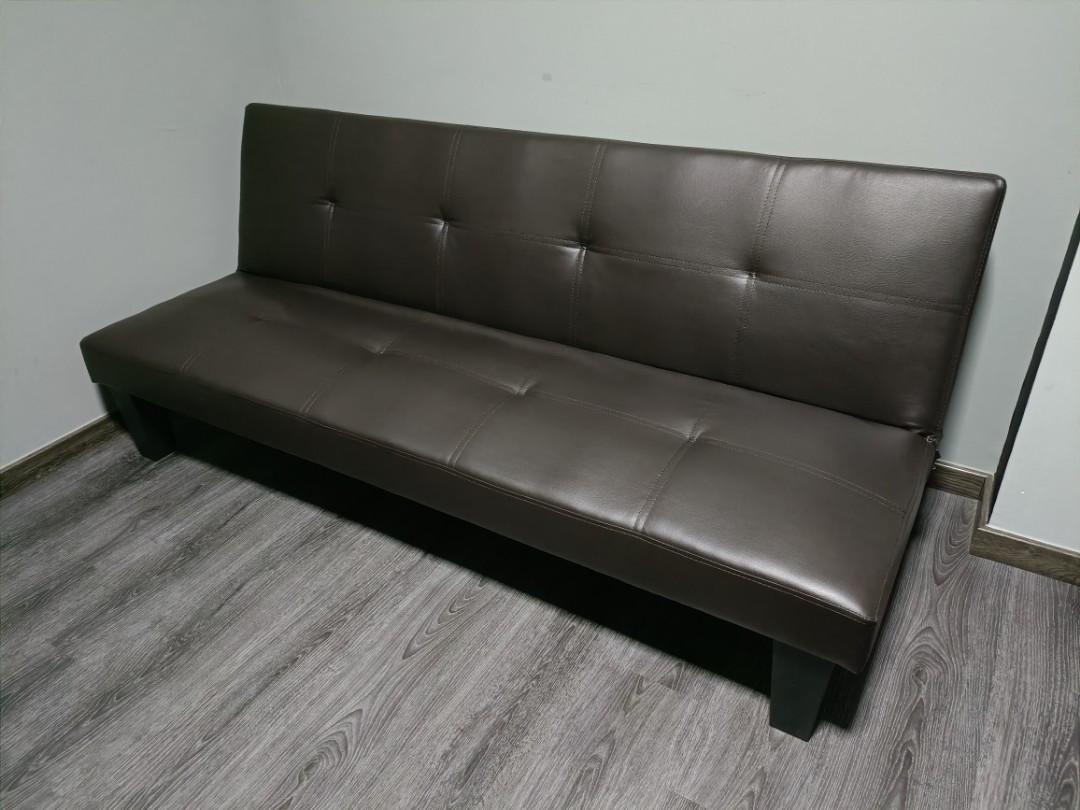 Kerry Brown Faux Leather Sofa Bed | Sofabed Furniture, Furniture & Home ...