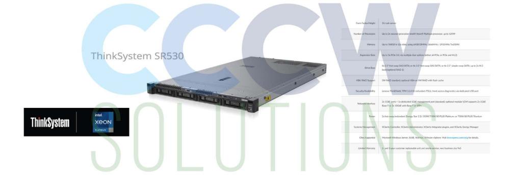 Lenovo ThinkSystem SR530 Gen2 - Rack 1U (2.5" HDD) Intel Xeon Silver 4210 10C 85W 2.2GHz ...
