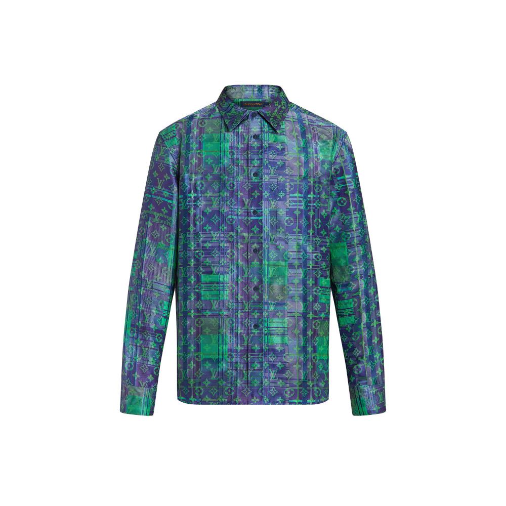 Louis Vuitton Monogram Neon Check Shirt, Luxury, Apparel on Carousell
