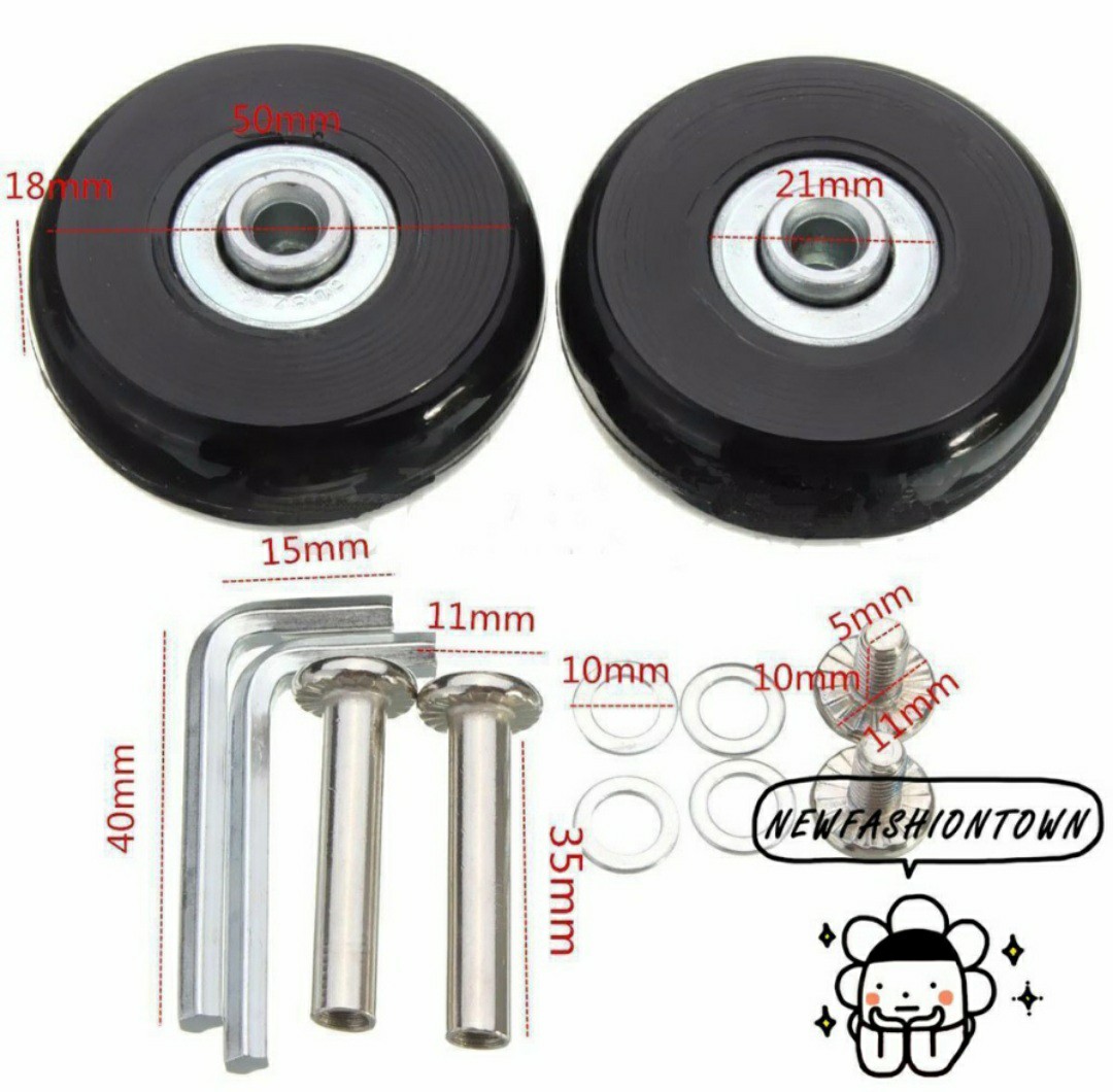 Luggage 50mm diameter wheels (4 pieces), Everything Else on Carousell